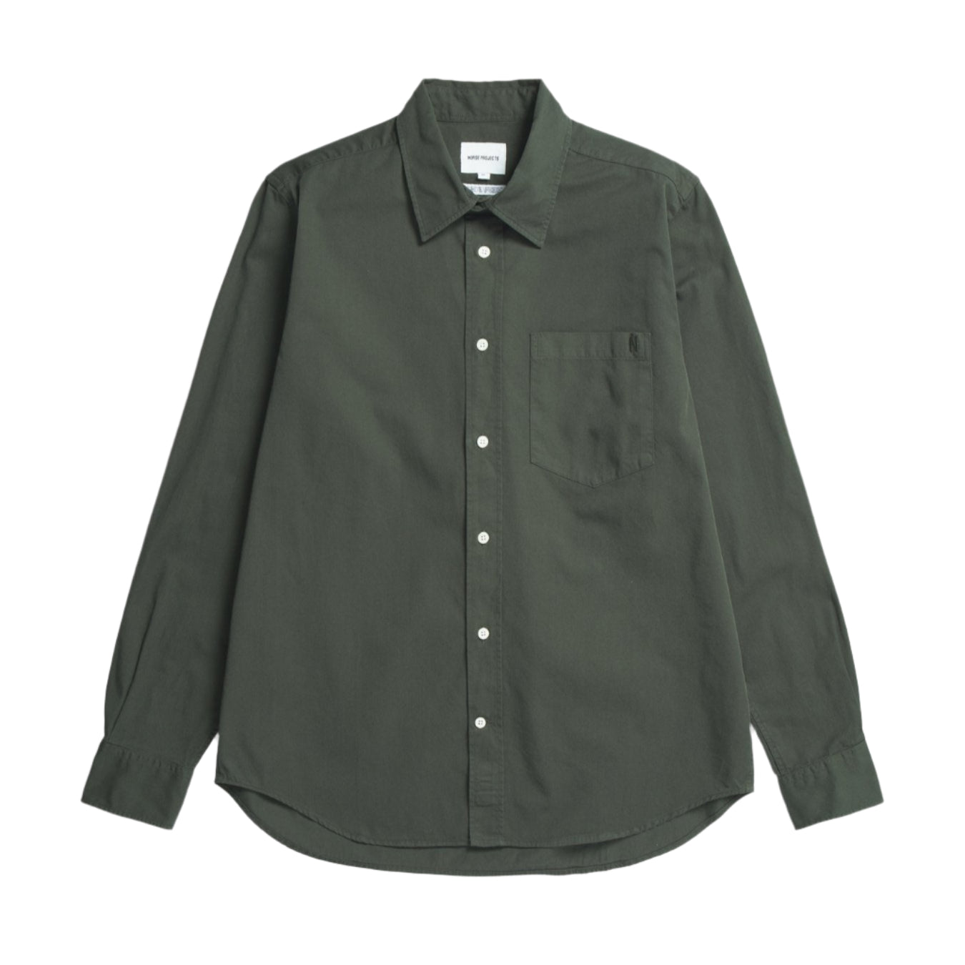 Norse Projects Algot Twill Shirt Black Olive – Supra