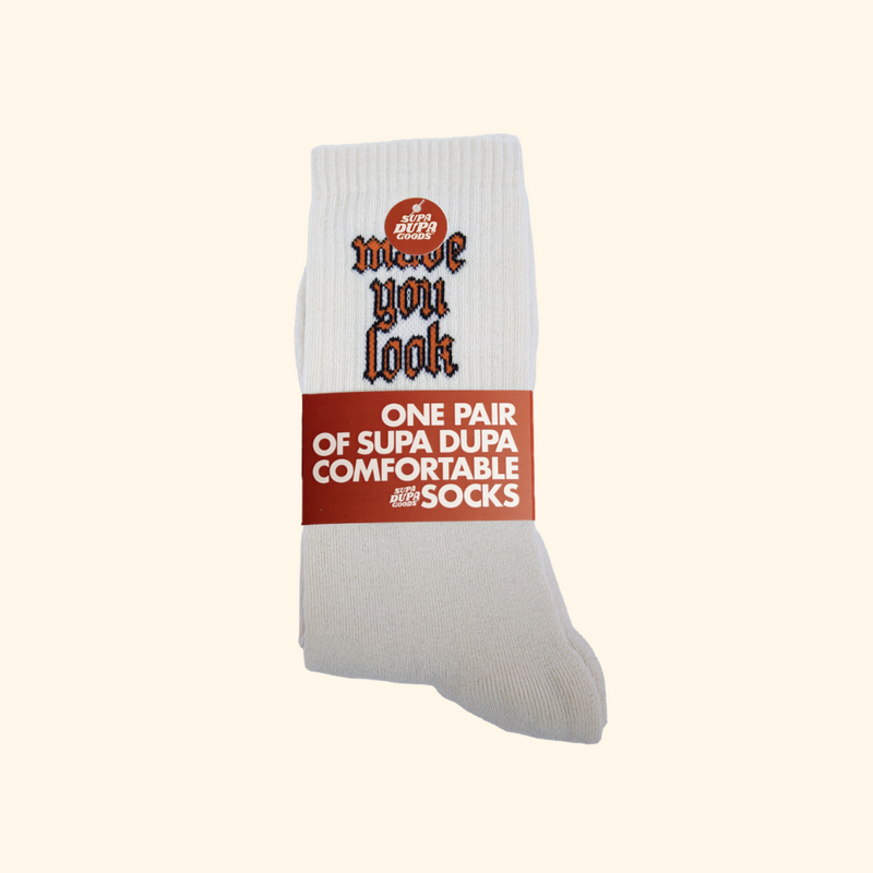 Supa Dupa Made You Look Socks Beige – Supra